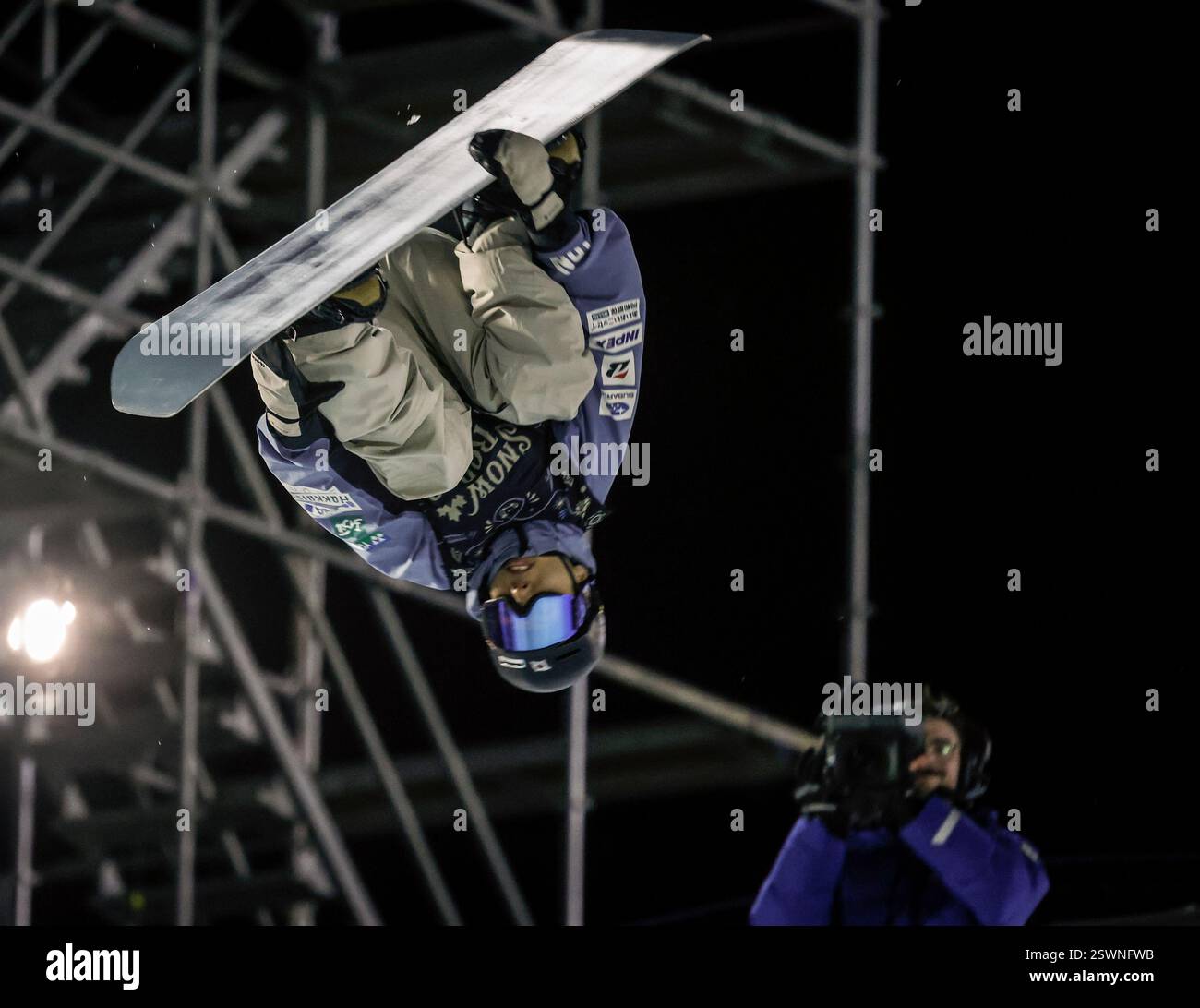 Japan's Ruka Hirano competes during the men's World Cup snowboard ...