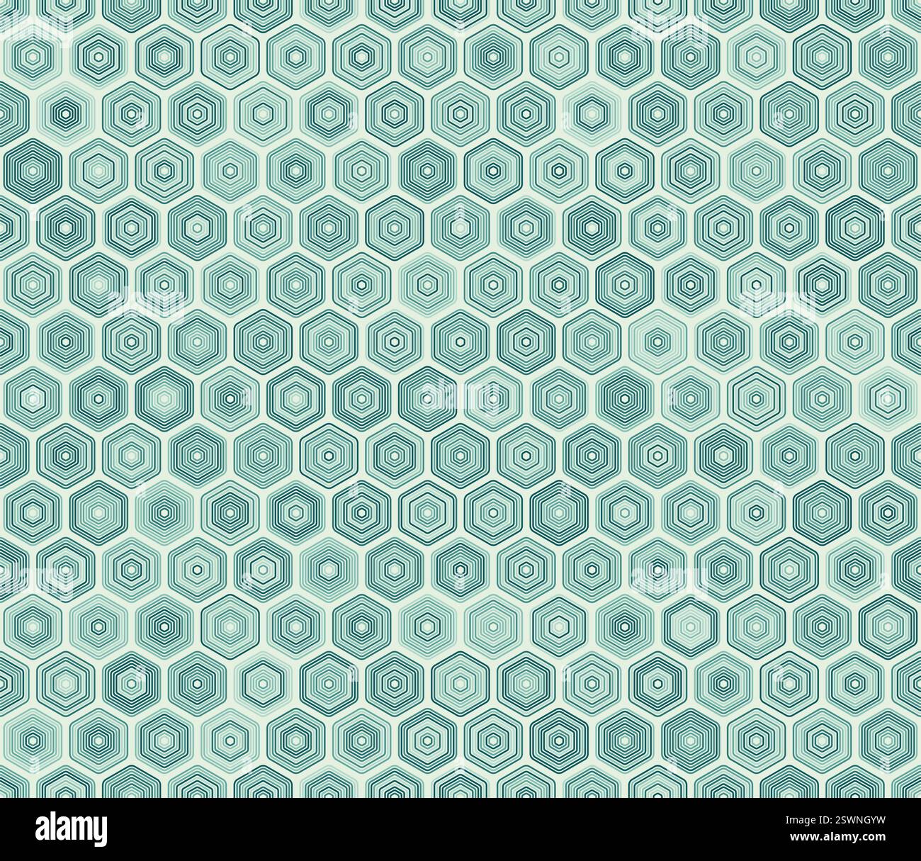 Seamless hexagon pattern. Rounded stacked hexagons mosaic pattern. Hexagon cells. Multiple tones ...
