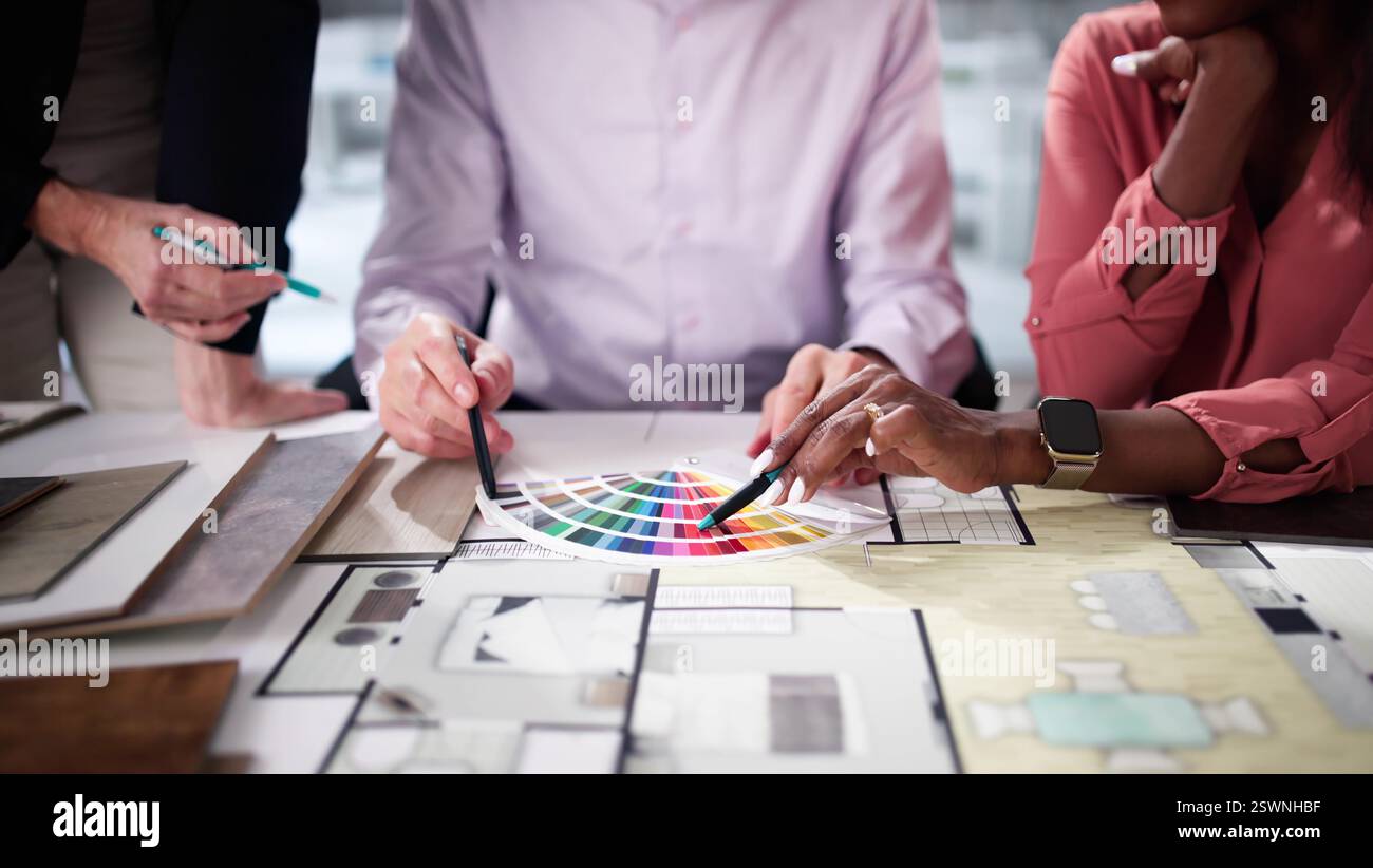 Interior Design Team Brainstorming Ideas for Custom Kitchen Remodel ...