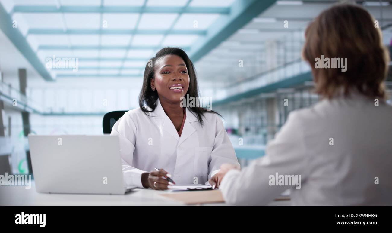 Woman conducting interview in hi-res stock photography and images - Alamy