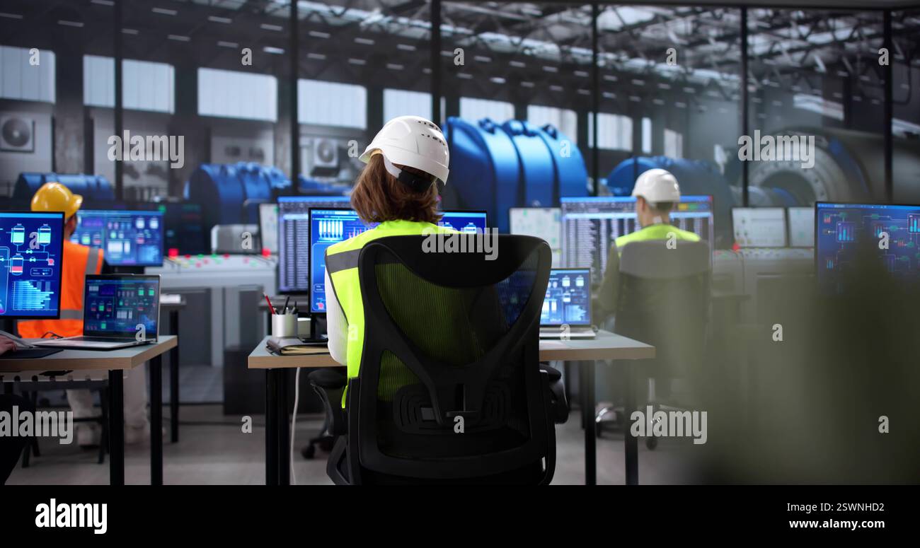 Engineer Controls Power Plant Operations Using Scada Software on ...