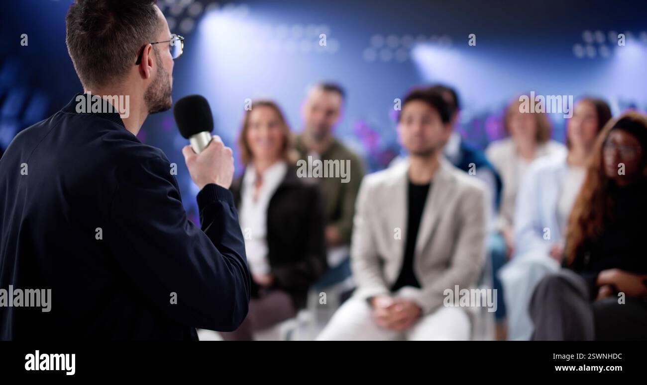 Engaging Speaker Captivates Diverse Audience at Business Conference ...