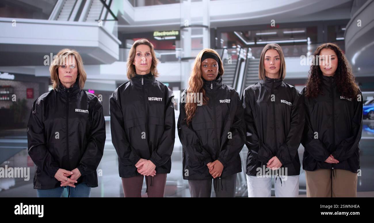 Security Officers Safeguarding Mall, Diverse Team on Duty, Protecting ...