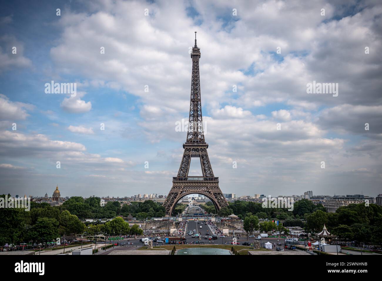 Eiffel Tower View from Trocadéro under Cloudy Skies - Paris, France ...