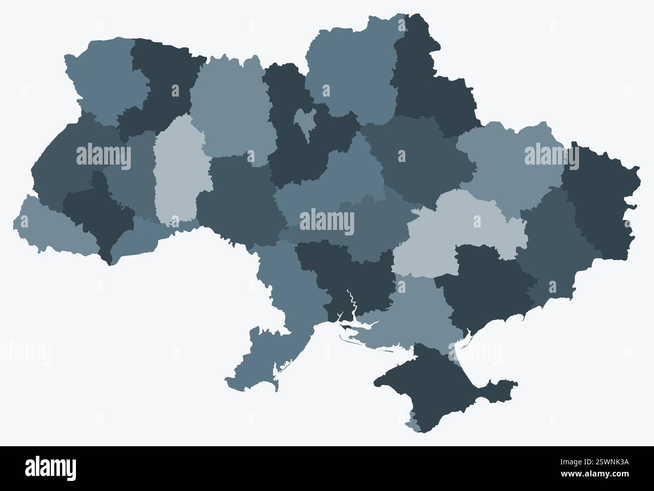 Map of Ukraine with regions. Just a simple country border map with ...