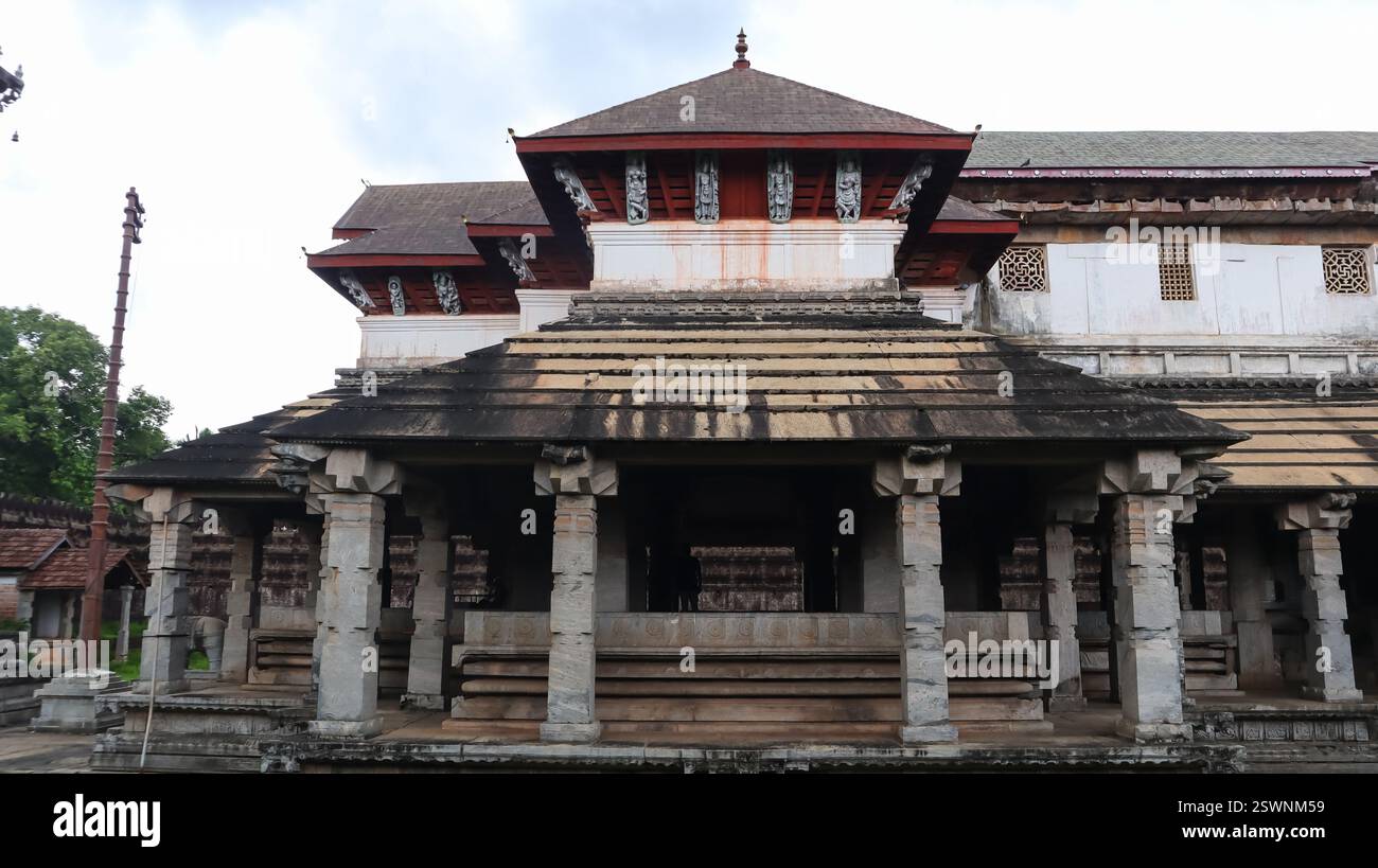 India, Karnataka, Mudbidri, View of Ancient 15th Century Saavira ...