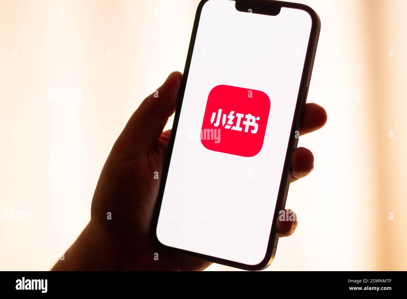 Kaliningrad, Russia. 15/01/2025. Red note app on smartphone screen in ...