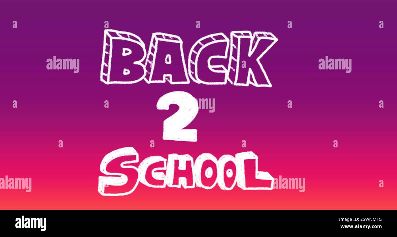 Image of back 2 school text on purple background Stock Photo - Alamy