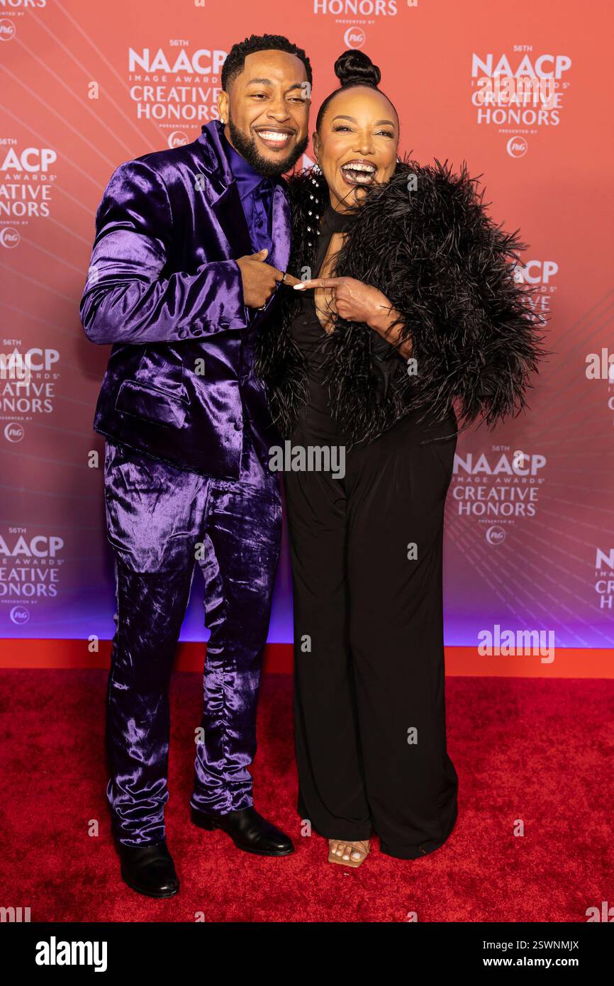 Los Angeles, USA. 21st Feb, 2025. Jacob Latimore and Lynn Whitfield ...