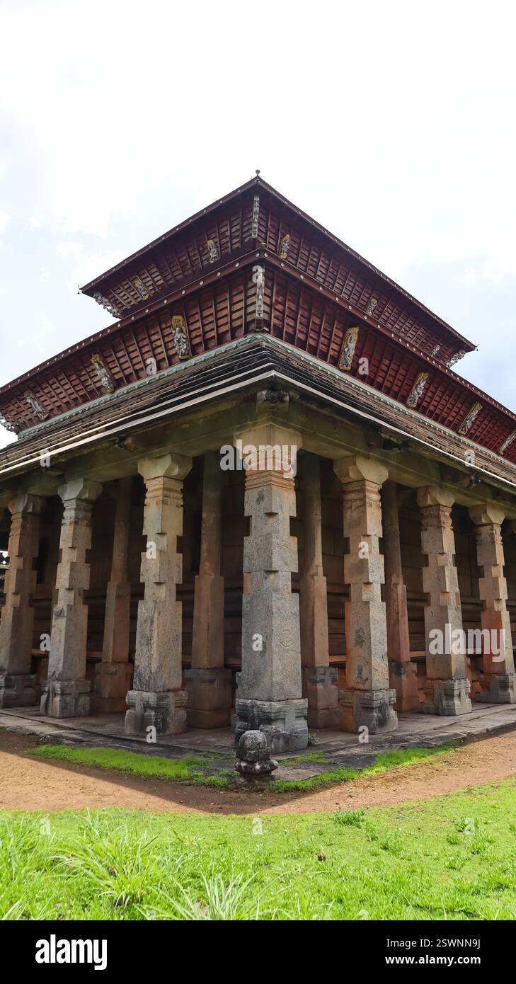 India, Karnataka, Mudbidri, View of Ancient 15th Century Saavira ...