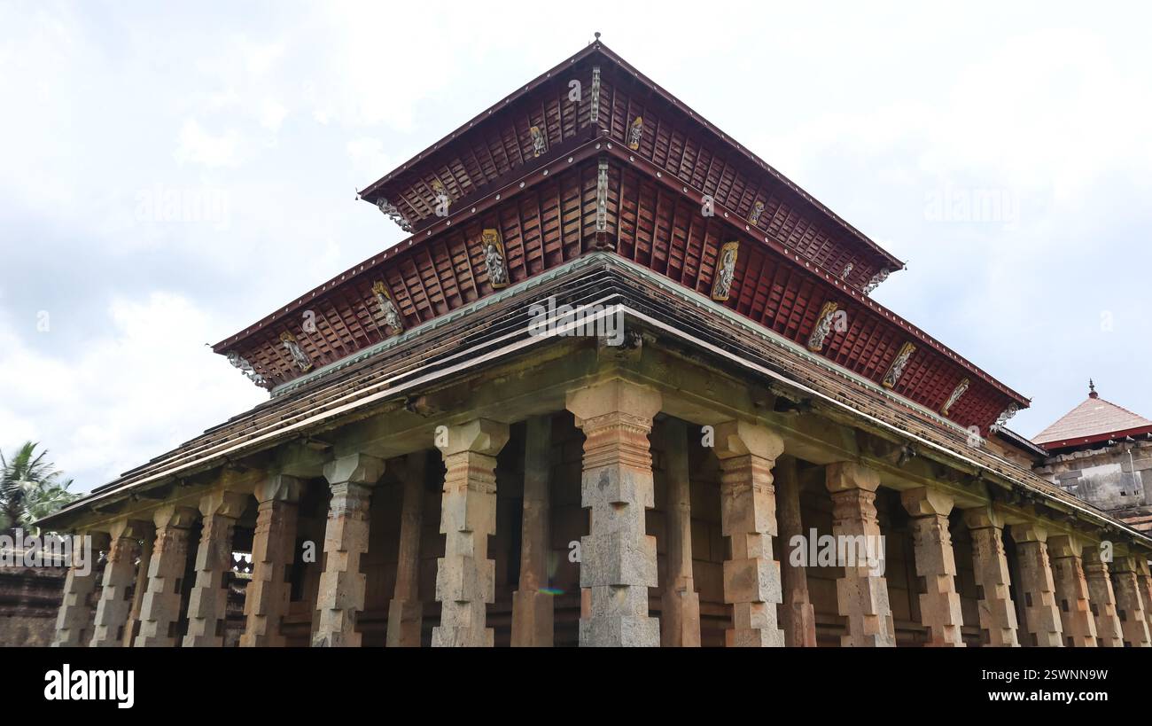 India, Karnataka, Mudbidri, View of Ancient 15th Century Saavira ...