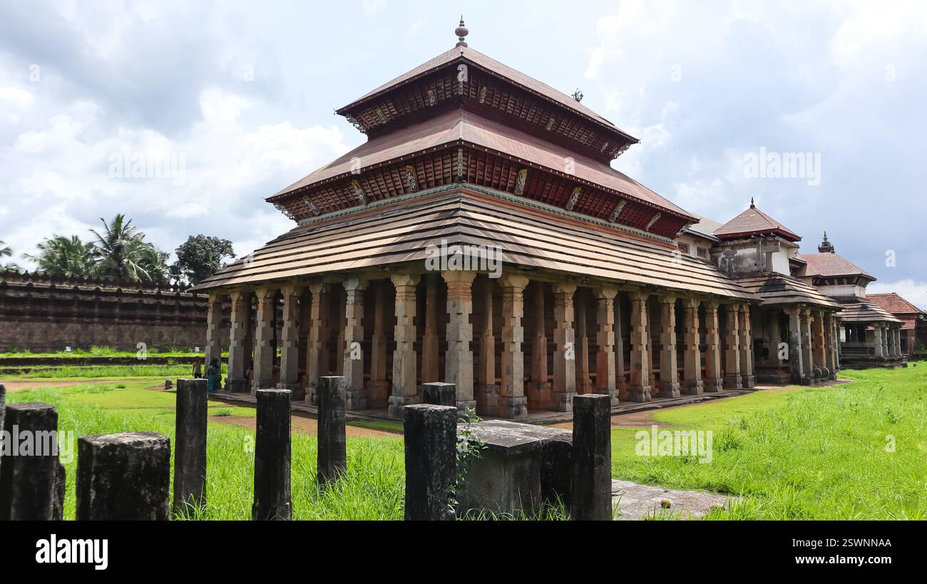 India, Karnataka, Mudbidri, View of Ancient 15th Century Saavira ...