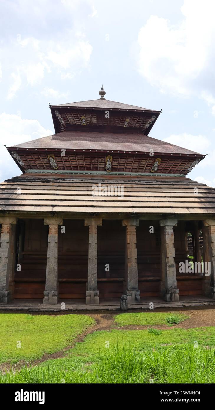 India, Karnataka, Mudbidri, View of Ancient 15th Century Saavira ...