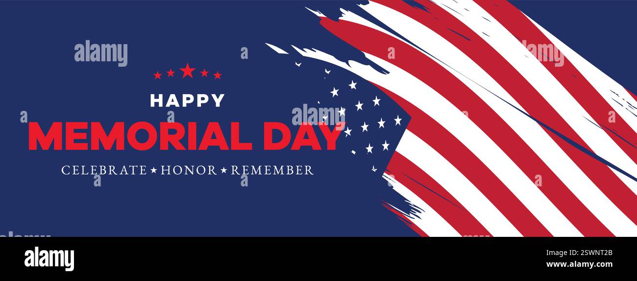 Patriotic Memorial Day Web Banner Background. Happy Memorial Day ...