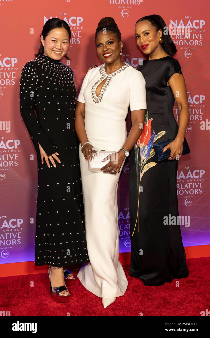 Los Angeles, USA. 21st Feb, 2025. Laura Choi, Angela Patton and Kerry ...