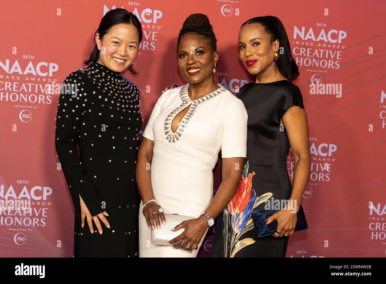 Los Angeles, USA. 21st Feb, 2025. Laura Choi, Angela Patton and Kerry ...