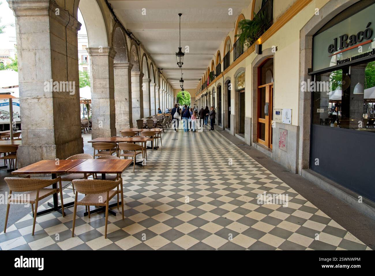 Girona Spain - 27 April 2024 - Restaurants at Independence Square ...