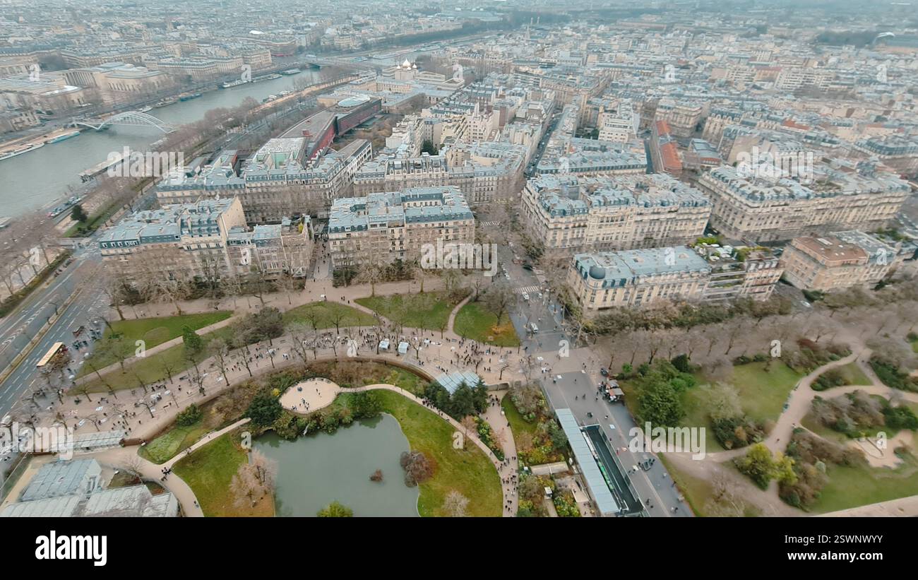 Aerial view paris triumphal arch hi-res stock photography and images ...
