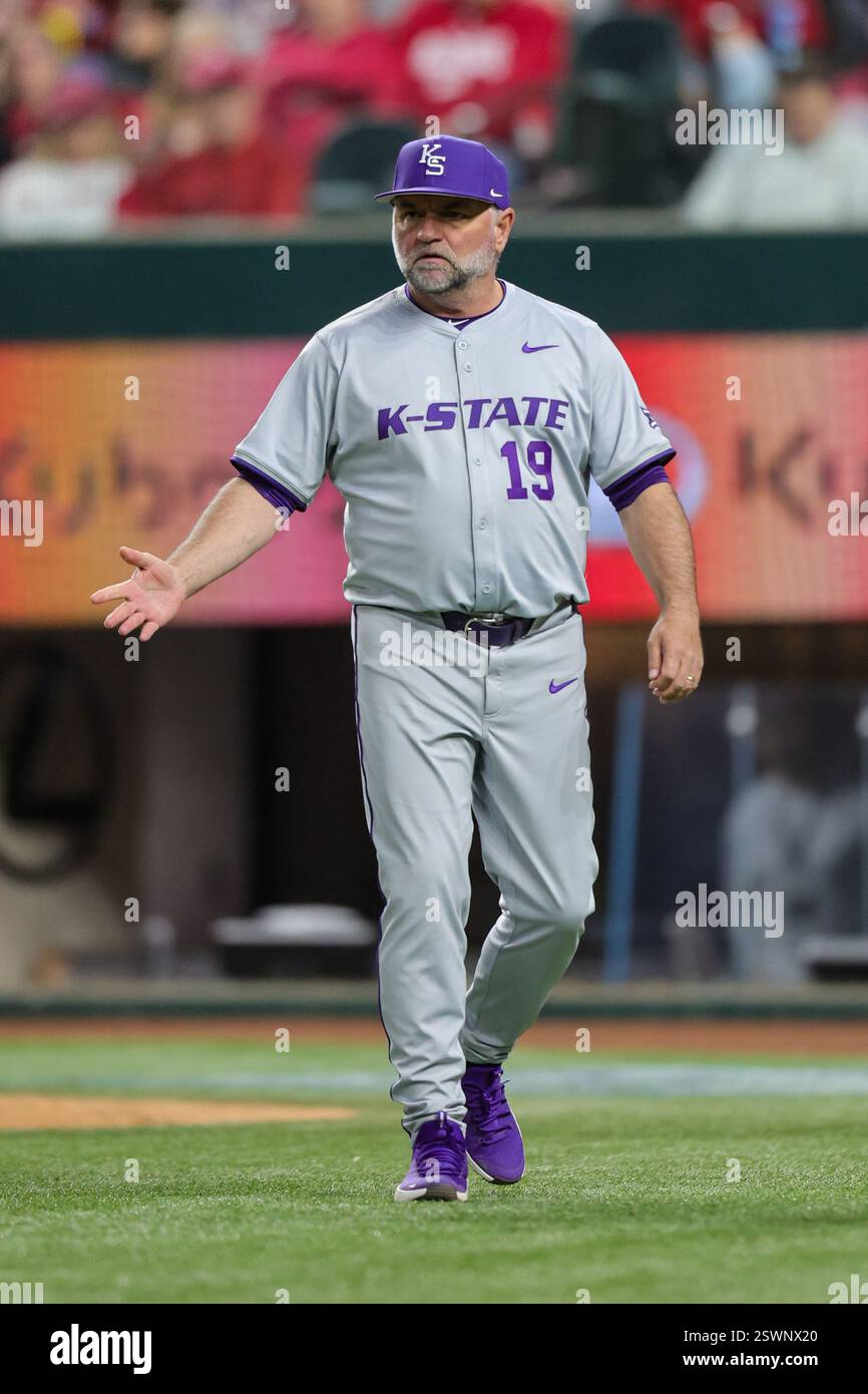 February 21, 2025: Kansas State Head Coach Pete Hughes comes back ...