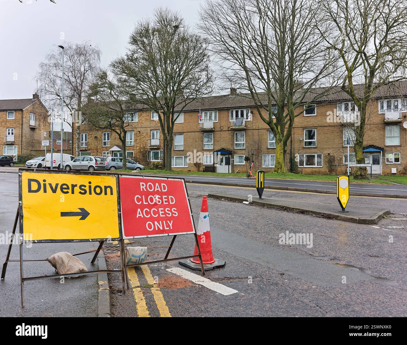 Diversion whilst the cycleway from rail station to town centre in Corby ...