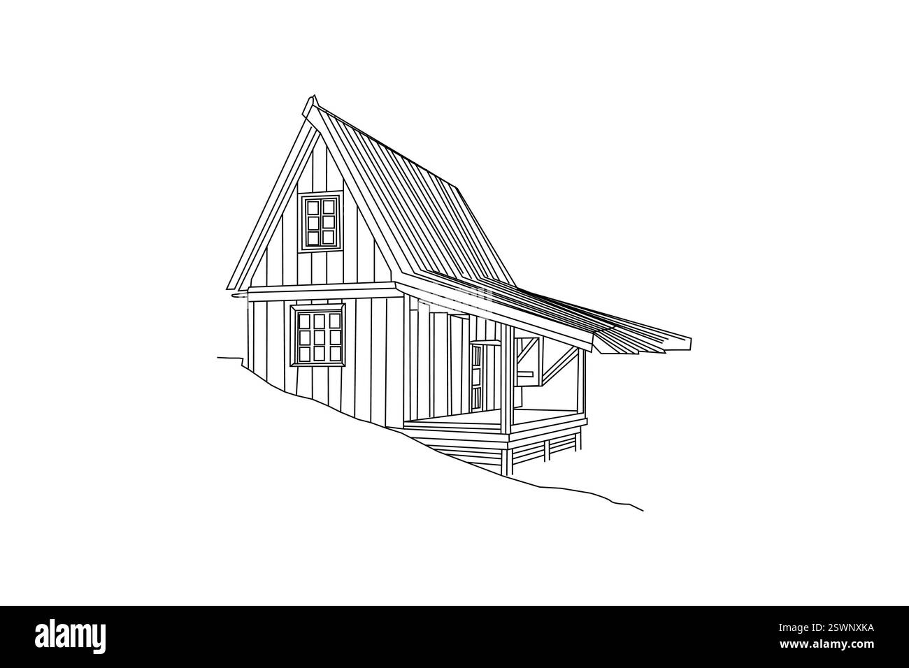 Modern Minimalist continuous single-line house Drawing housing market ...