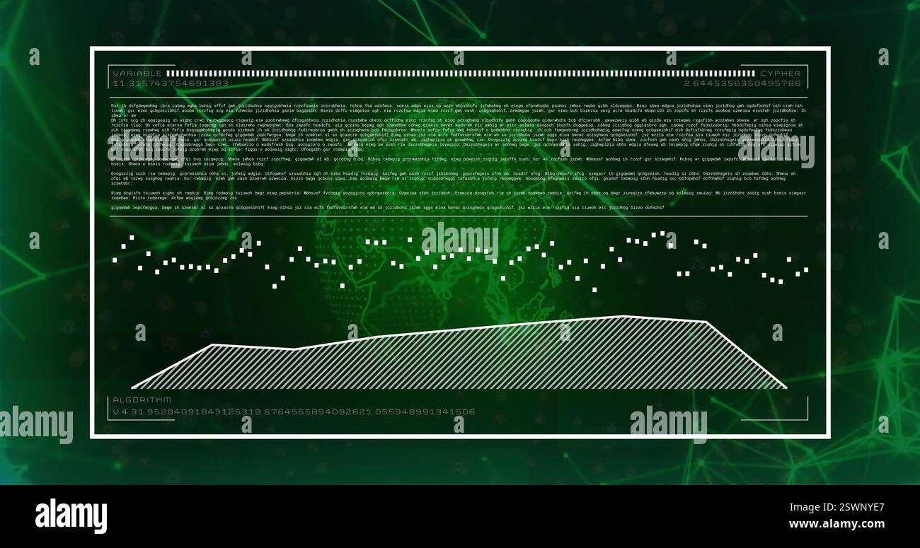 Image of digital data processing and connections with globe spinning ...
