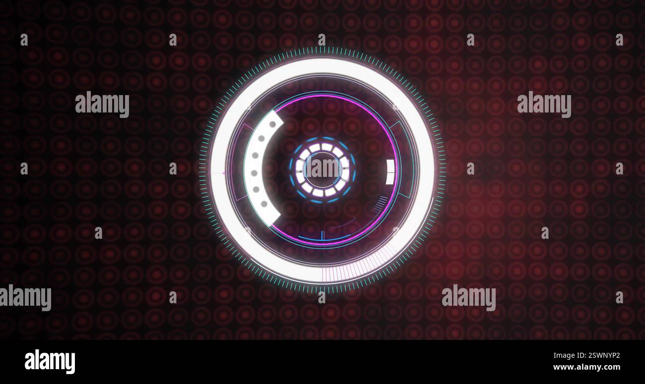 Rotating elements in futuristic circular interface, digital technology image Stock Photo - Alamy