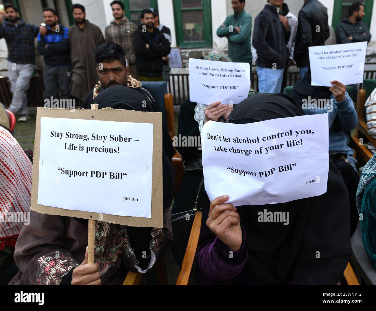 Srinagar, Jammu And Kashmir, India. 22nd Feb, 2025. PDP workers hold ...