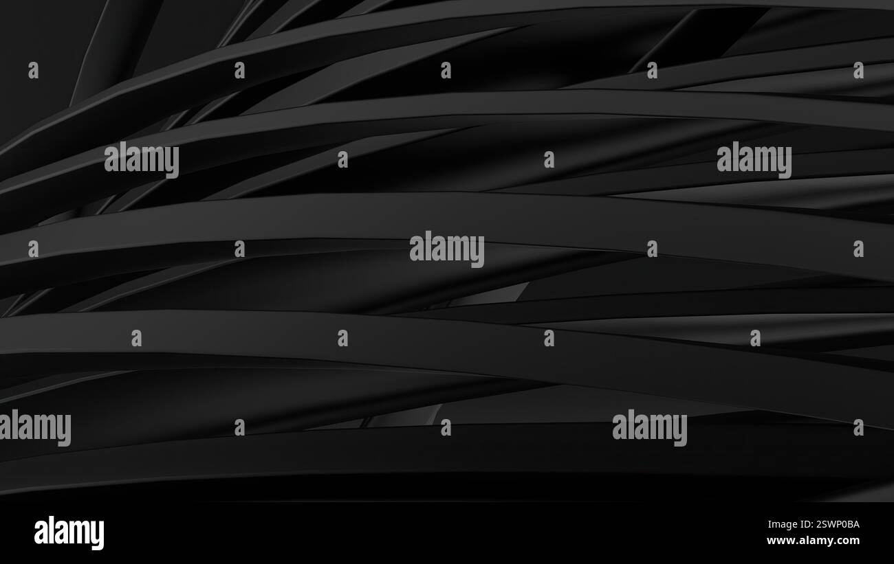 Modern art abstract background with curves on black matte texture High ...