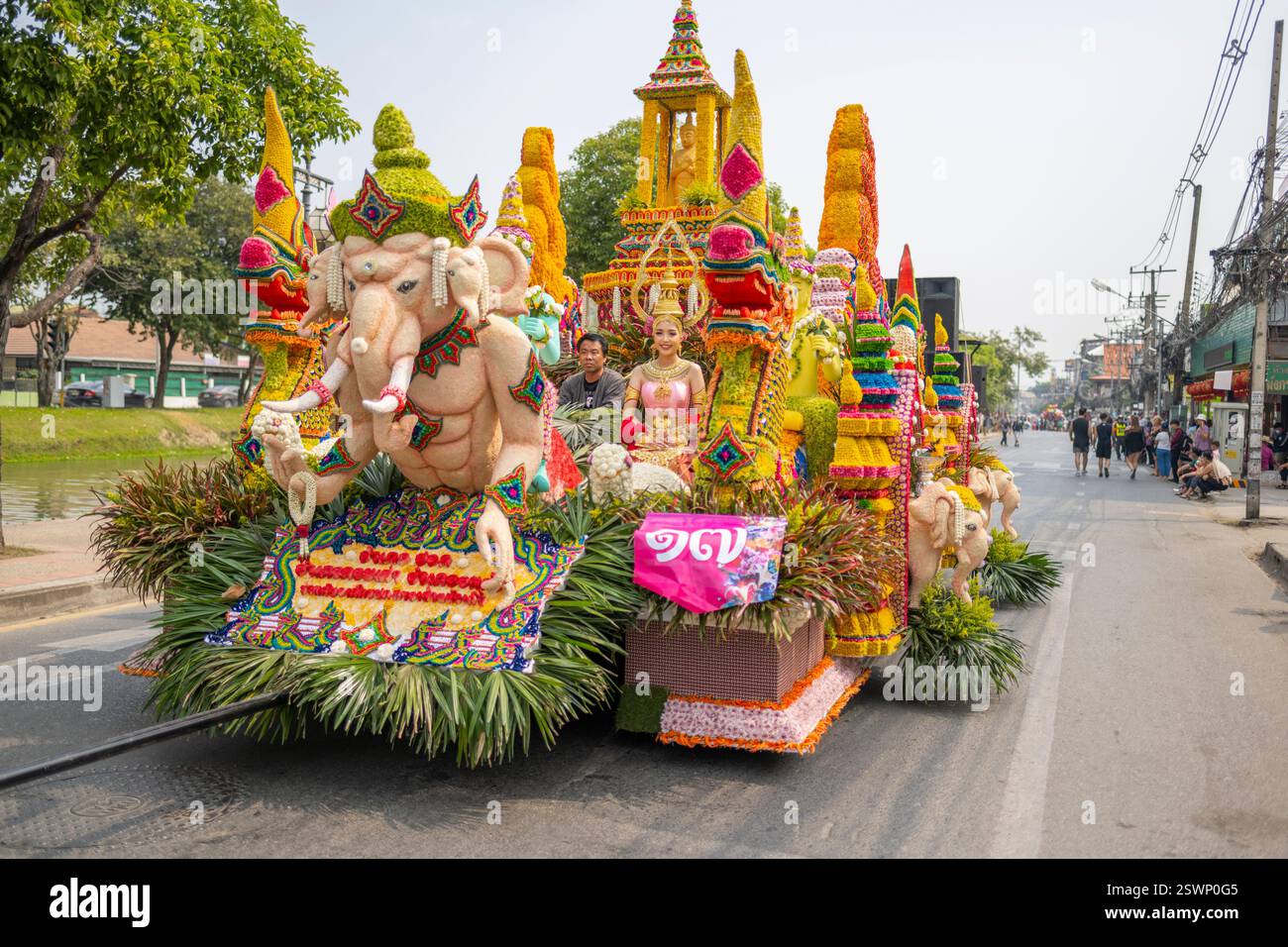 Chiang Mai,Thailand-February 08 2025: A procession of many carnival ...