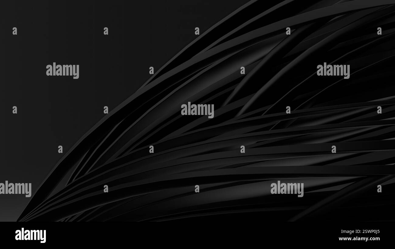 Luxury abstract background expressed with black matte textured curves ...