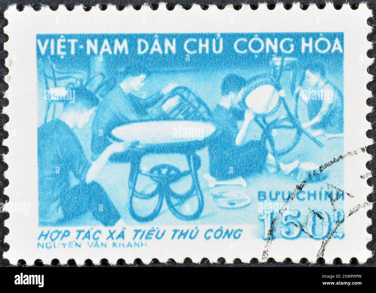 Cancelled postage stamp printed by Vietnam, that shows Handicraft Co ...
