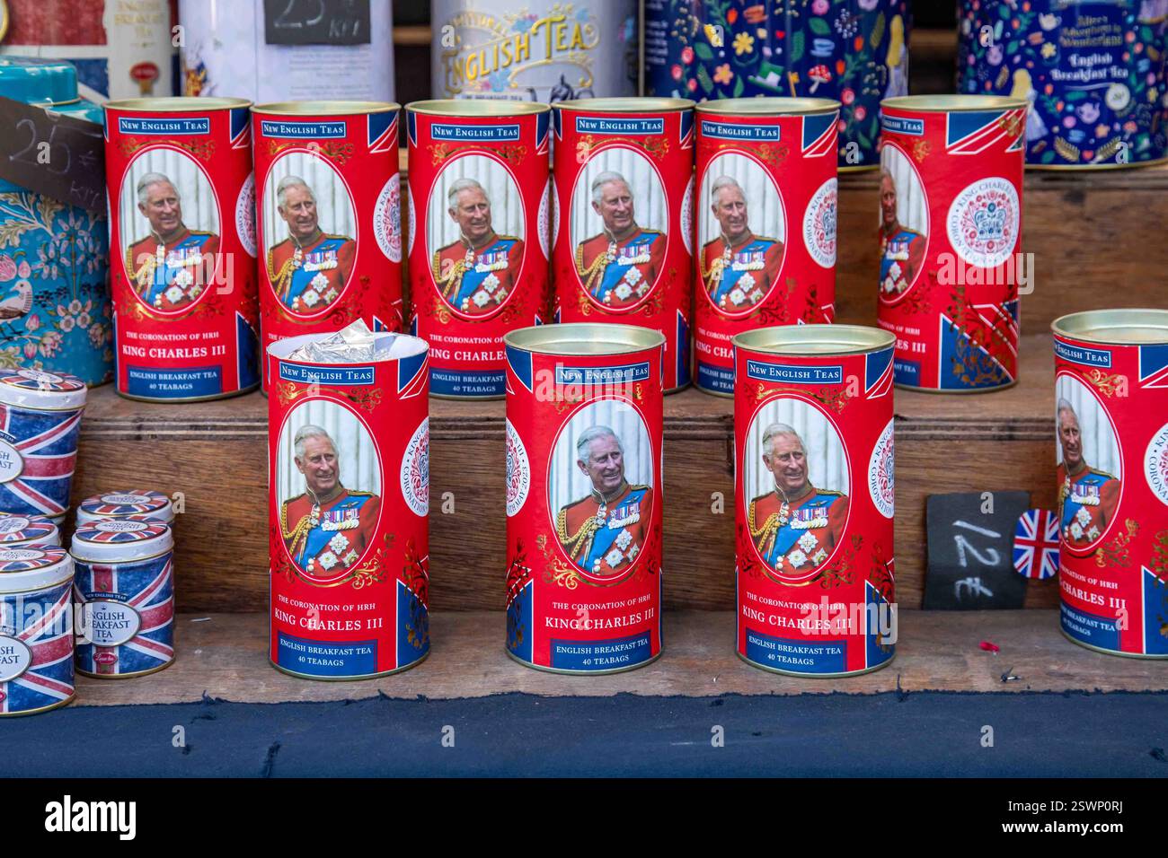 Tins of the Coronation of HRH King Charles III tea for sale on tea ...