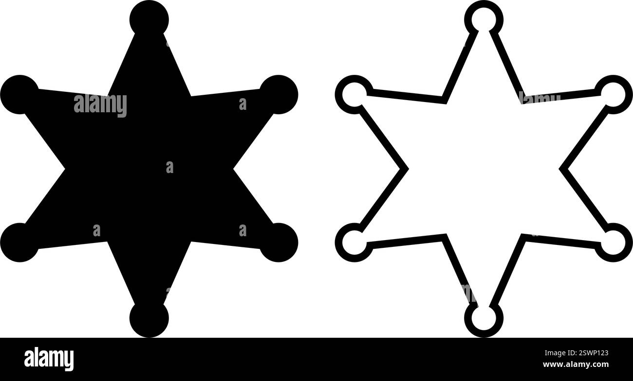 Sheriff star icon set basic simple design Stock Vector Image & Art - Alamy