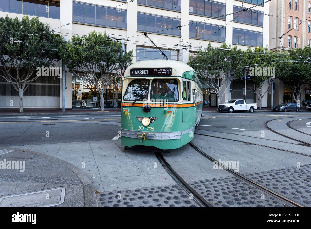 Heritage PCC streetcar of the F line or F market and wharves line part ...