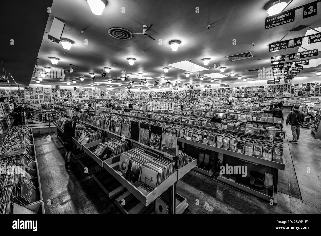 1960s record store Black and White Stock Photos & Images - Alamy