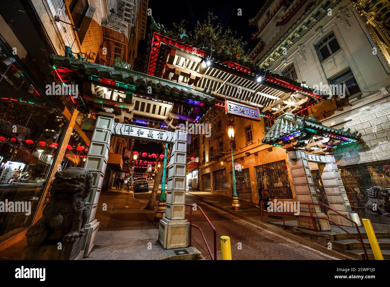Dragon Gate also called Chinatown Gate at junction Grant Avenue and ...
