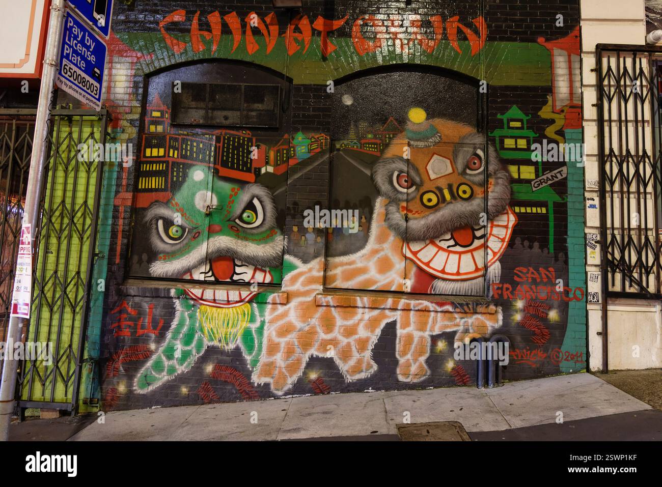 Gold Mountain mural or street art by Francisco Aquino at Sacramento St ...