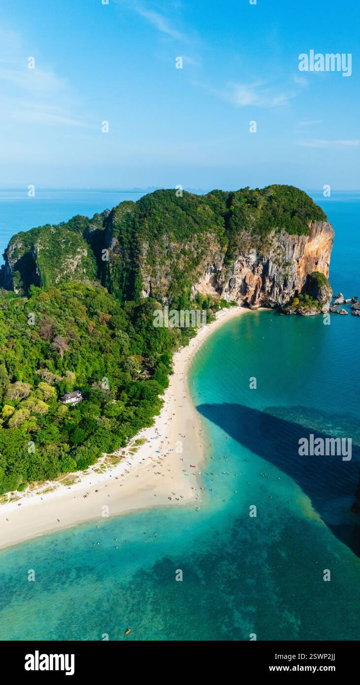 This breathtaking vista captures the beauty of Railay Beach in Krabi ...