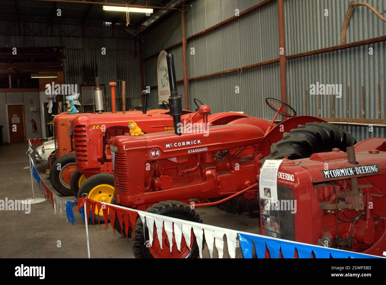 old red tractors in a museum Stock Photo - Alamy