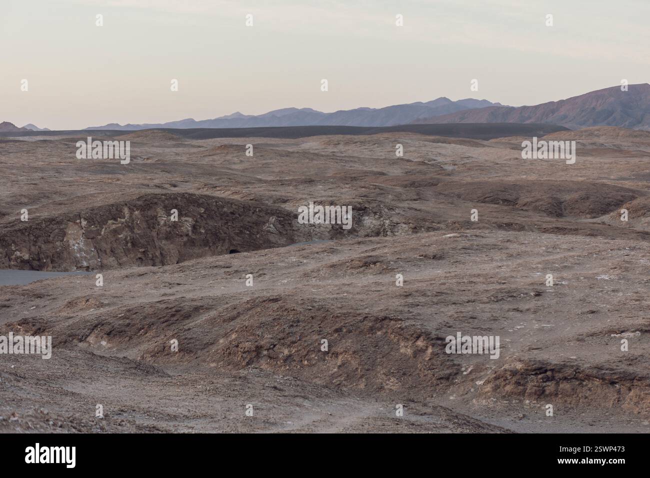 Scenic rocky terrain and mountains stretching across the eastern desert ...