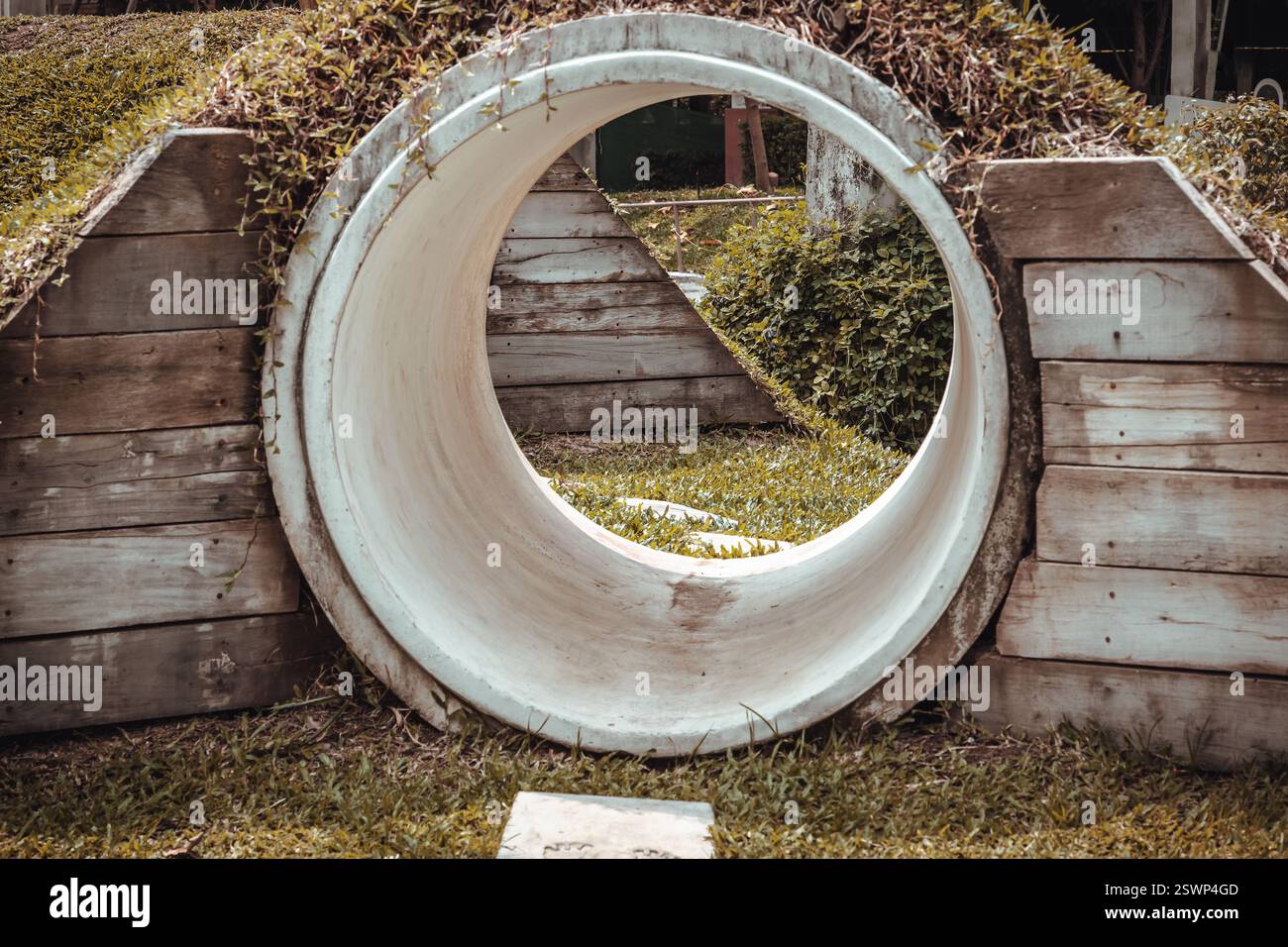 Bangkok, Thailand - Feb 19, 2025 - Park concrete tunnel made for ...