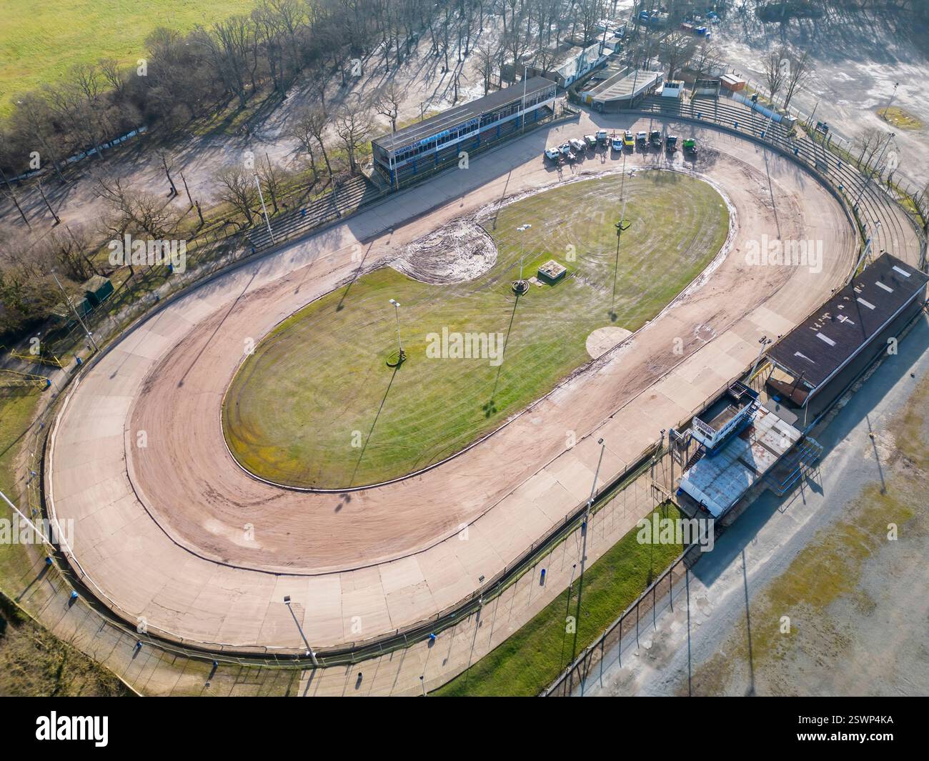 aerial view of arlington stadium a 350 yard stock car racing circuit in ...