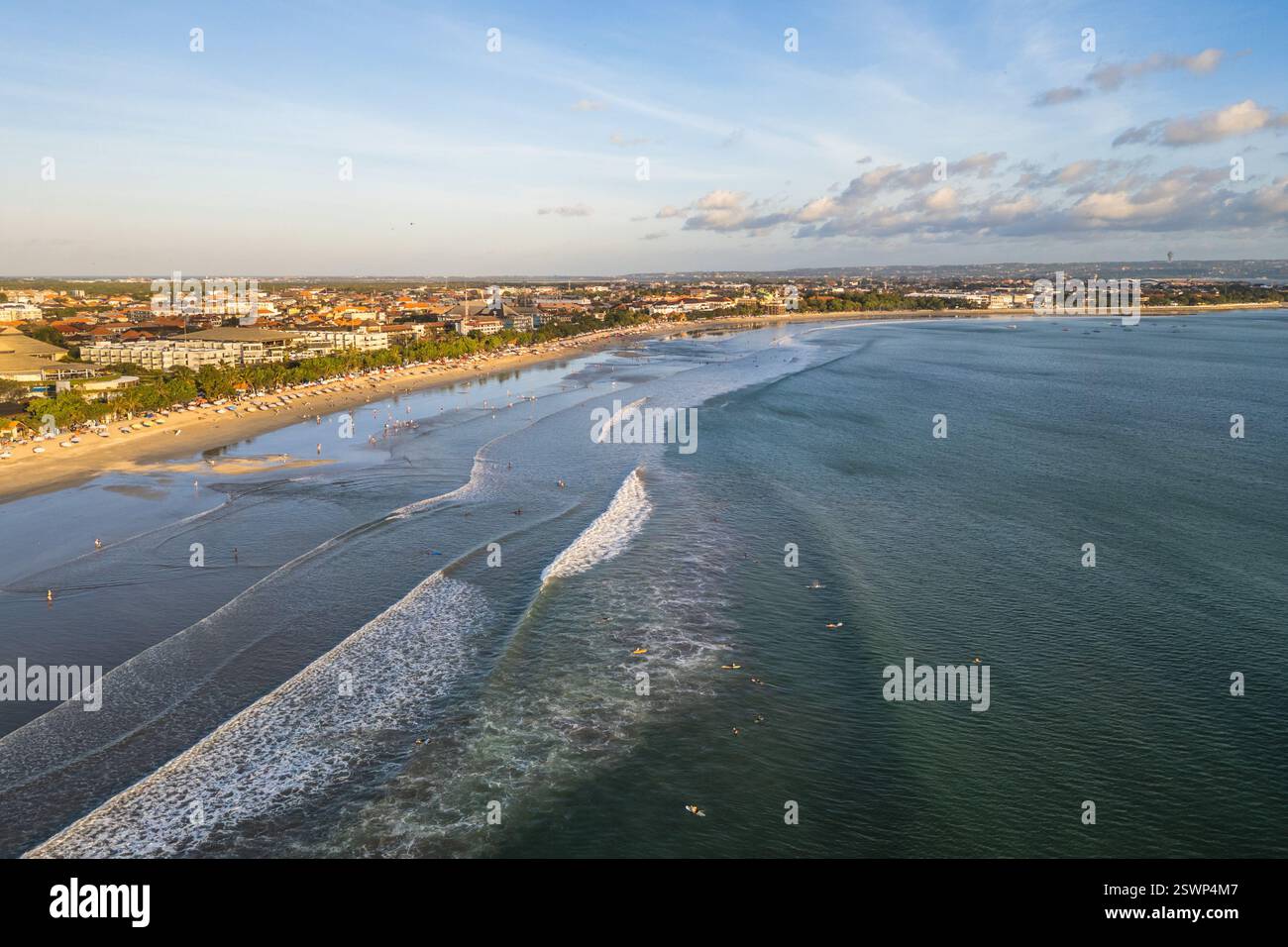 Aerial view of kuta beach at Badung Regency, southern Bali, Indonesia ...