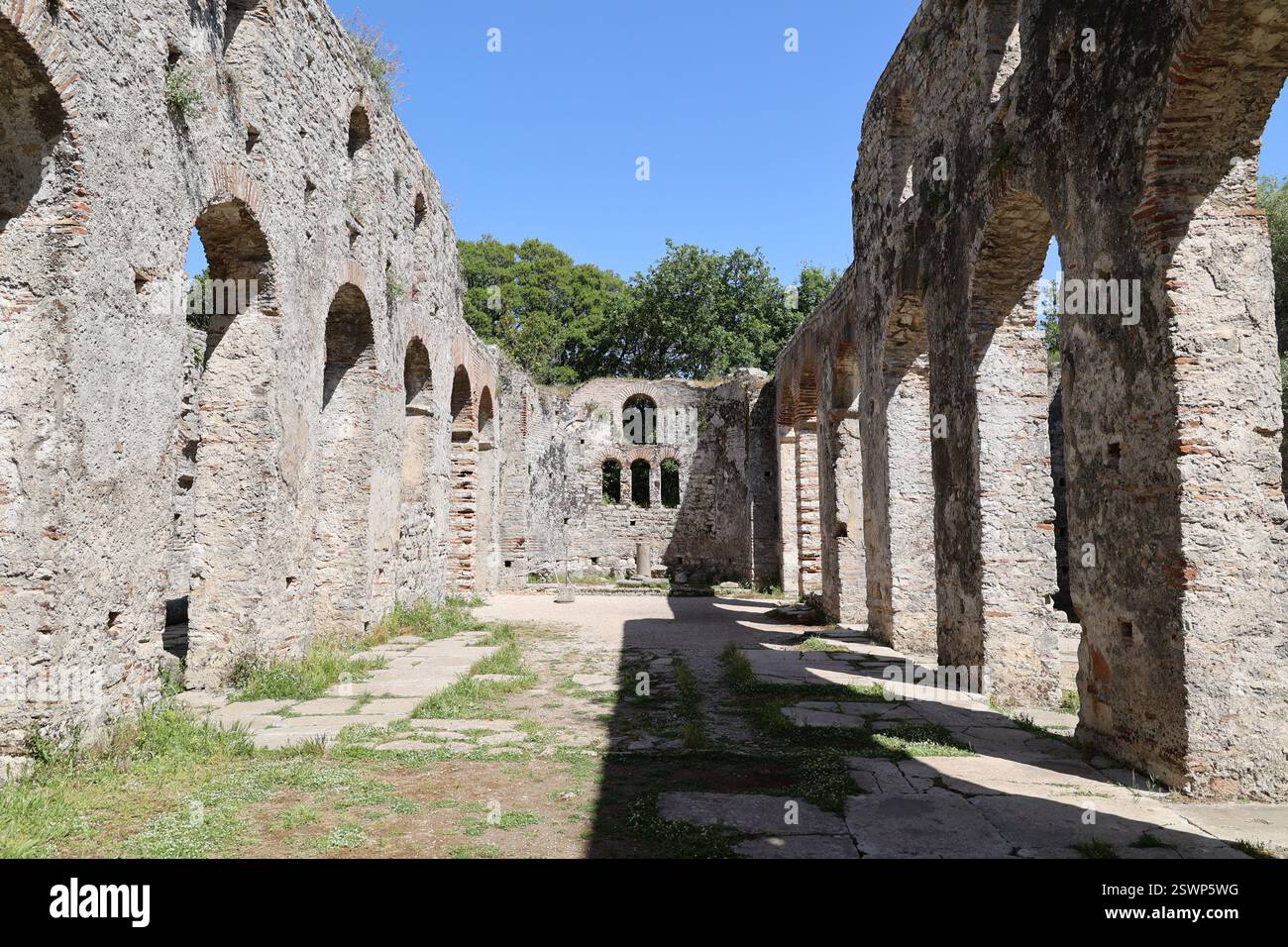 Ancient remains of the ruined city of Butrint- Detail of the early ...