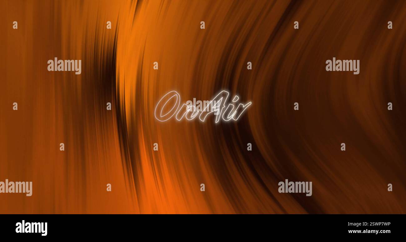Image of on air text over orange shapes moving Stock Photo - Alamy