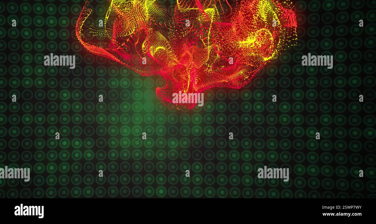 Glowing brain image over green binary code background Stock Photo - Alamy