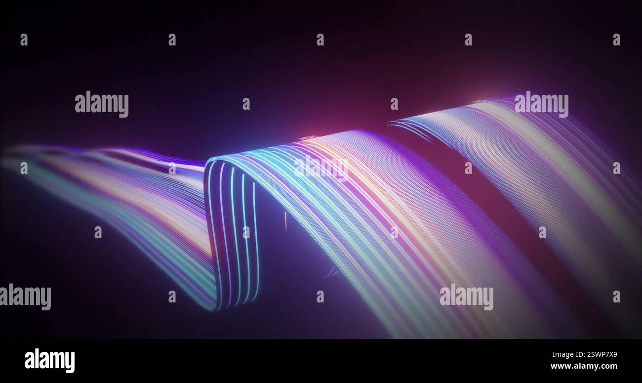 Colorful light trails image over black background Stock Photo - Alamy