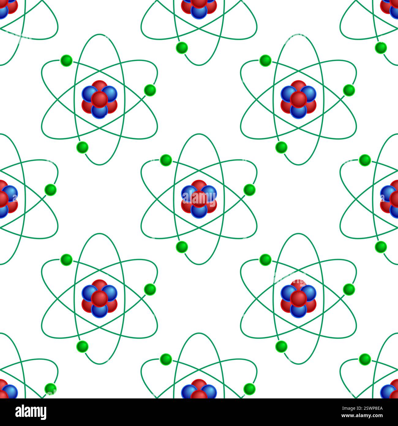 Seamless Pattern Of The Lithium Chemical Element Atom Symbol Stock