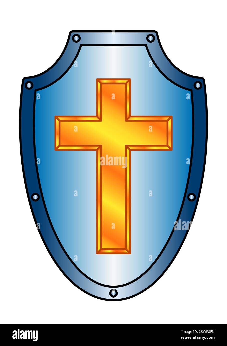 Illustration of the ancient shield and red gold cross Stock Vector ...